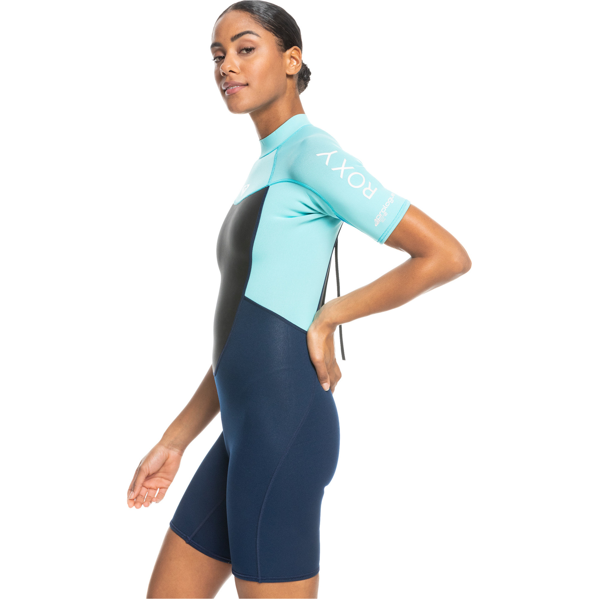 2024 Roxy Womens Prologue 2mm Back Zip Shorty Wetsuit ERJW503018 - Good Mood | Wetsuit Outlet